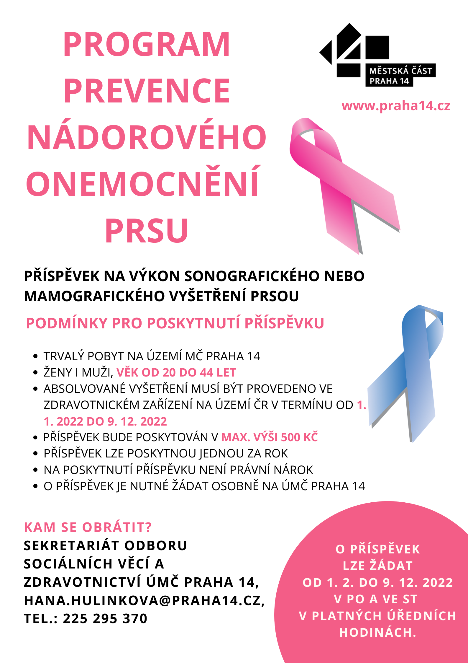 Prevence rakoviny prsu v Praze 14 - ÚMČ P14ÚMČ P14